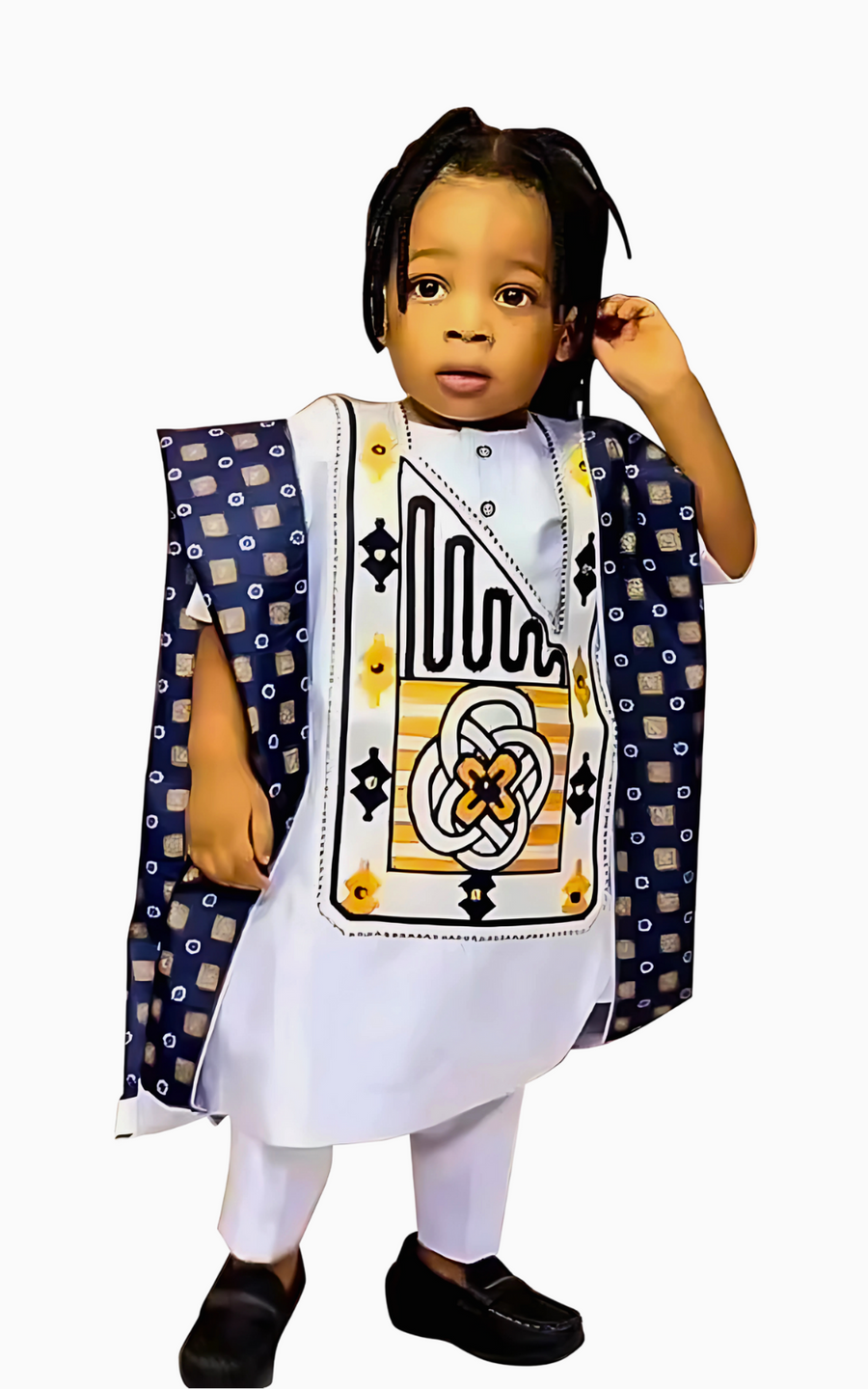 Boubou Africain Enfant Blanc – Afro Élégance