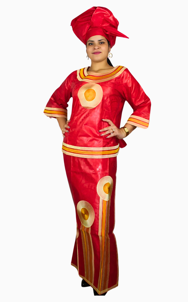 Boubou Africain Femme Col Rond – Afro Élégance