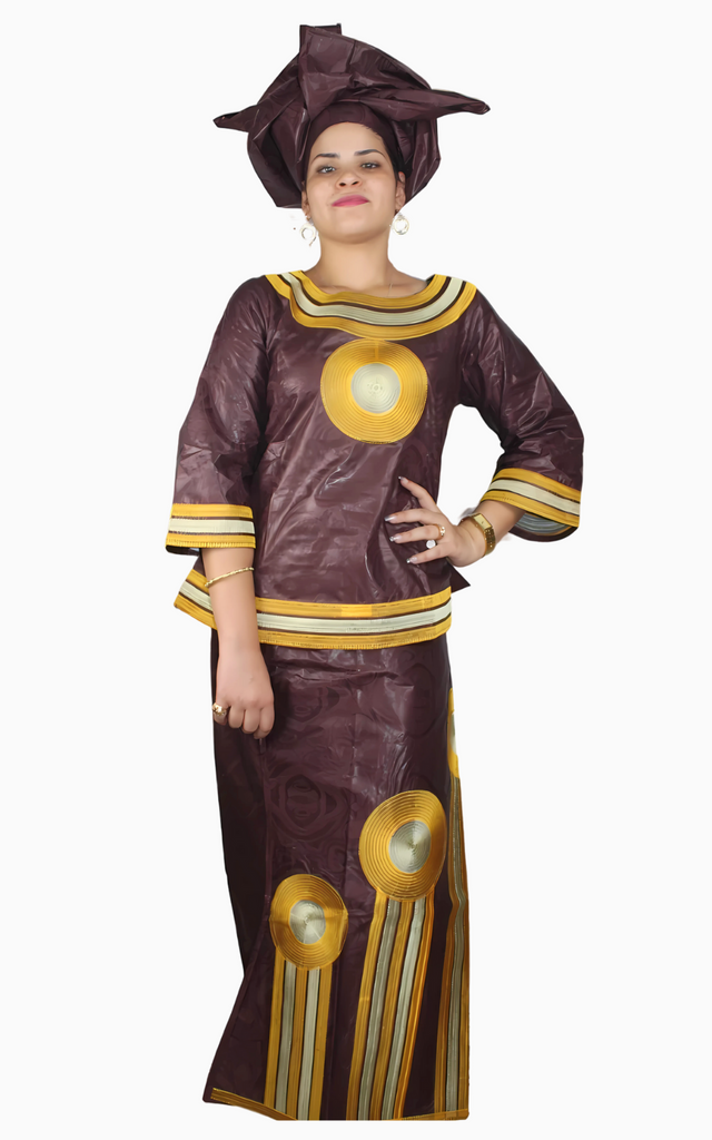 Boubou Africain Femme Col Rond – Afro Élégance