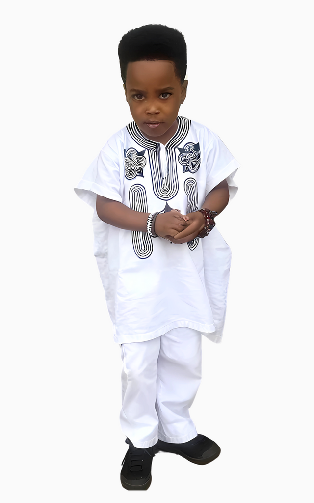 Boubou Enfant Sénégalais 2 Pièces – Afro Élégance