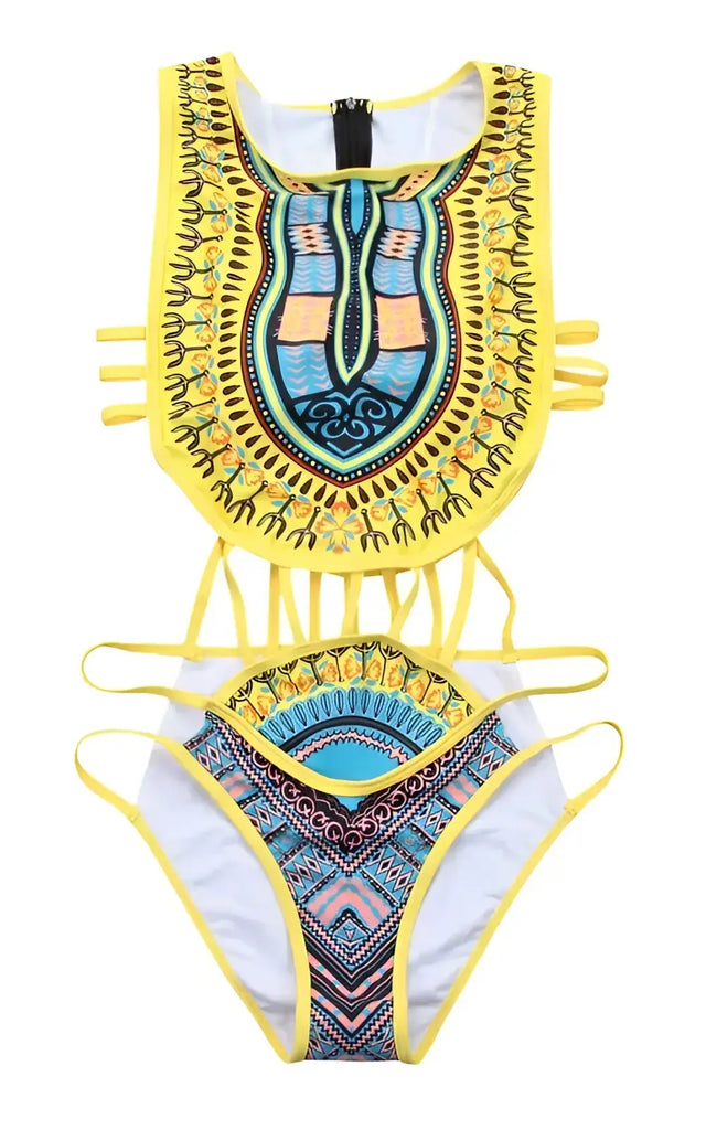 Maillot De Bain 1 Piece Africain – Afro Élégance