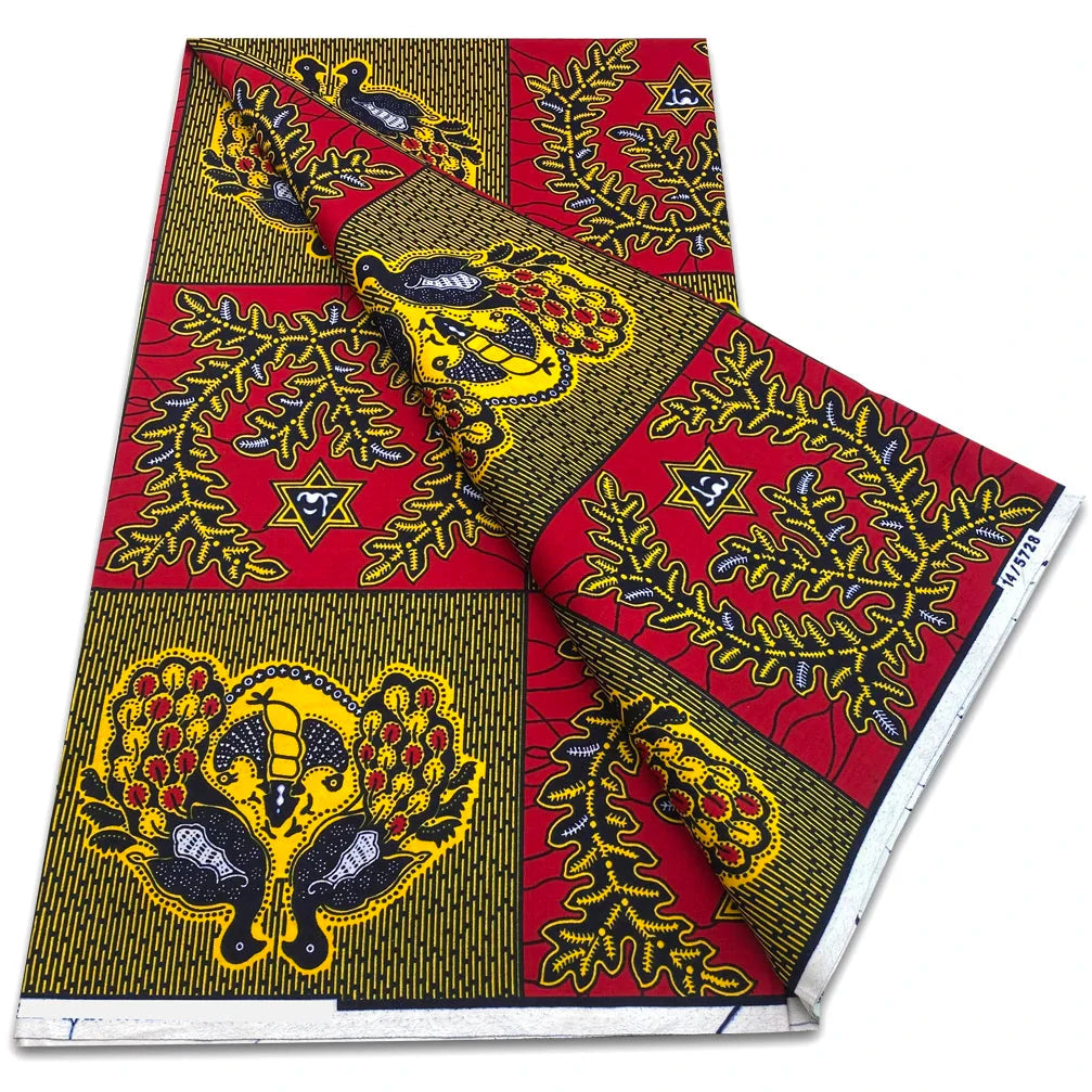 Pagne Wax Rouge et Jaune – Afro Élégance