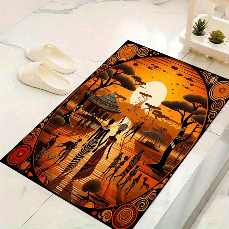 Tapis Motif Village Africain – Afro Élégance